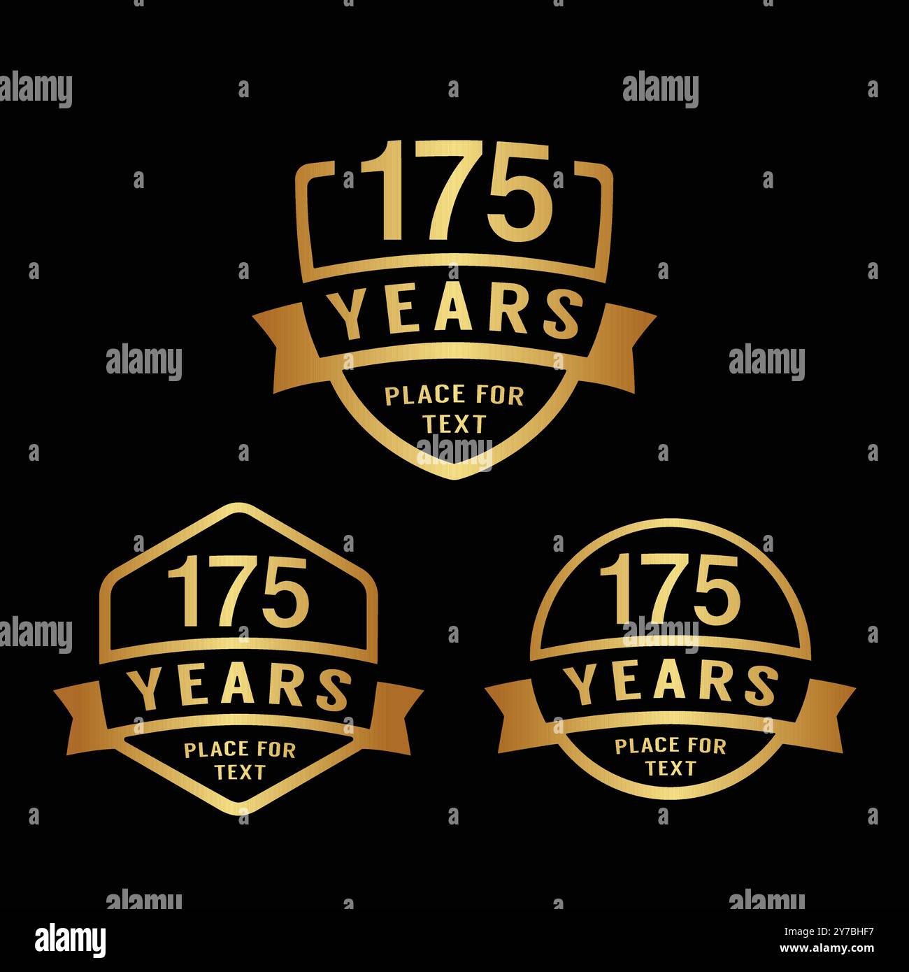 175 years anniversary celebration logotype. 175th anniversary logo collection. Set of ...