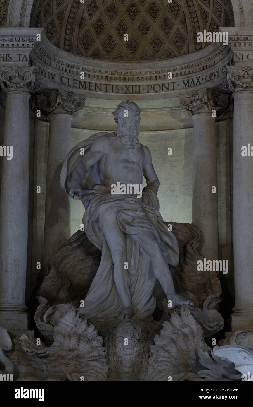 Rome’s world famous Trevi Fountain, located at the point of Aqua Virgo ...