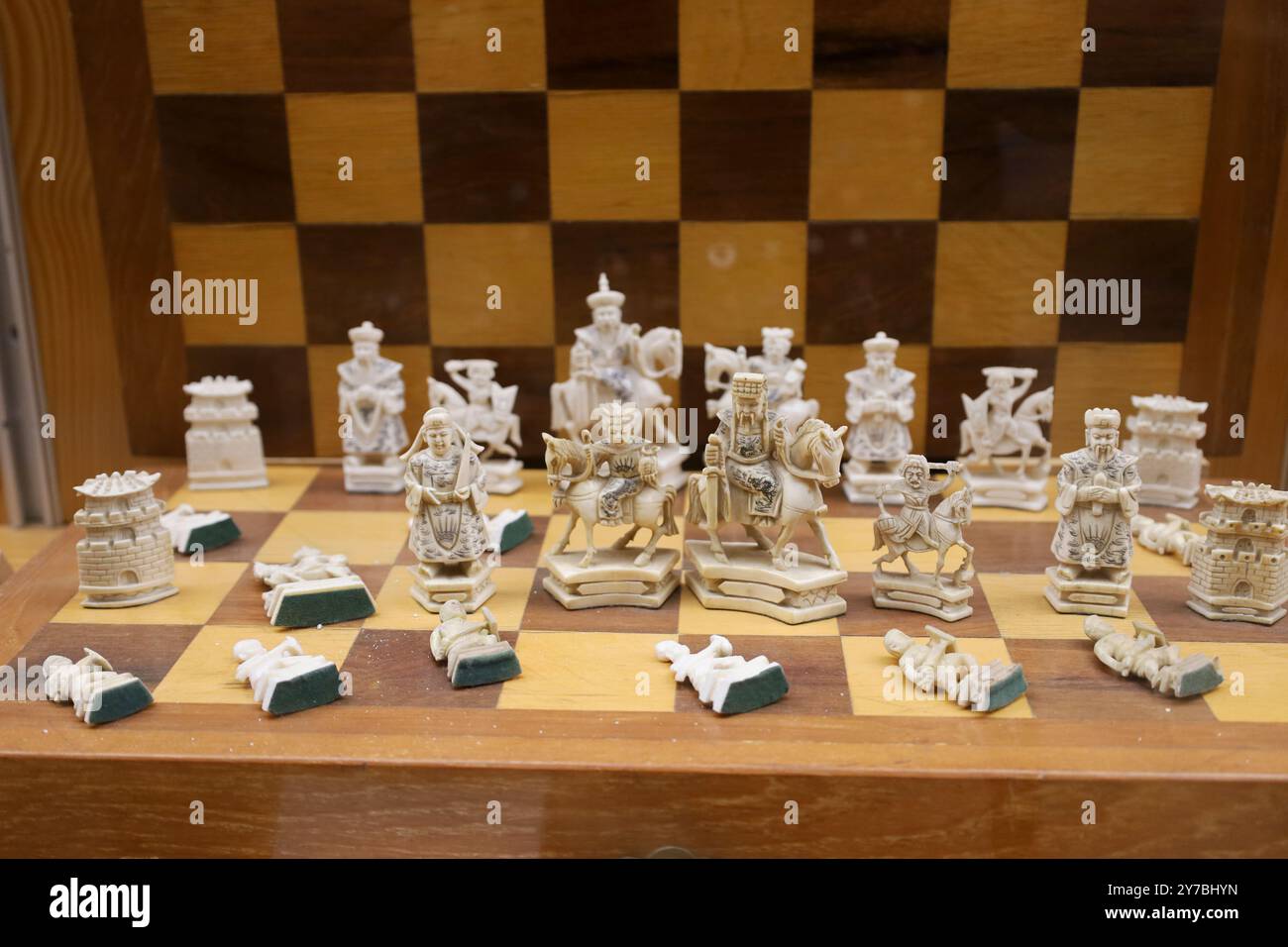 Beautiful Oriental chess game made of Ivory Stock Photo - Alamy