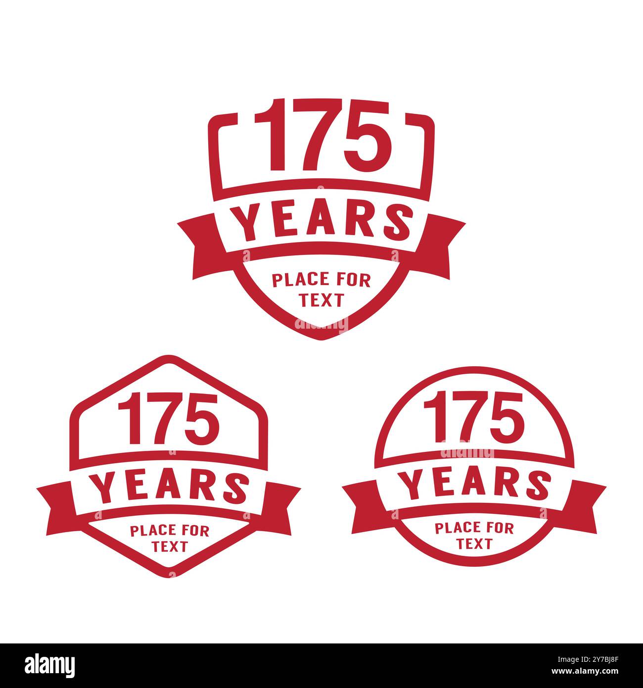 175 years anniversary celebration logotype. 175th anniversary logo collection. Set of ...
