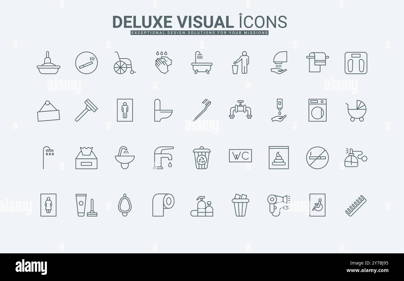 Towel, antibacterial soap, signage for restroom, paper bin, and WC ...