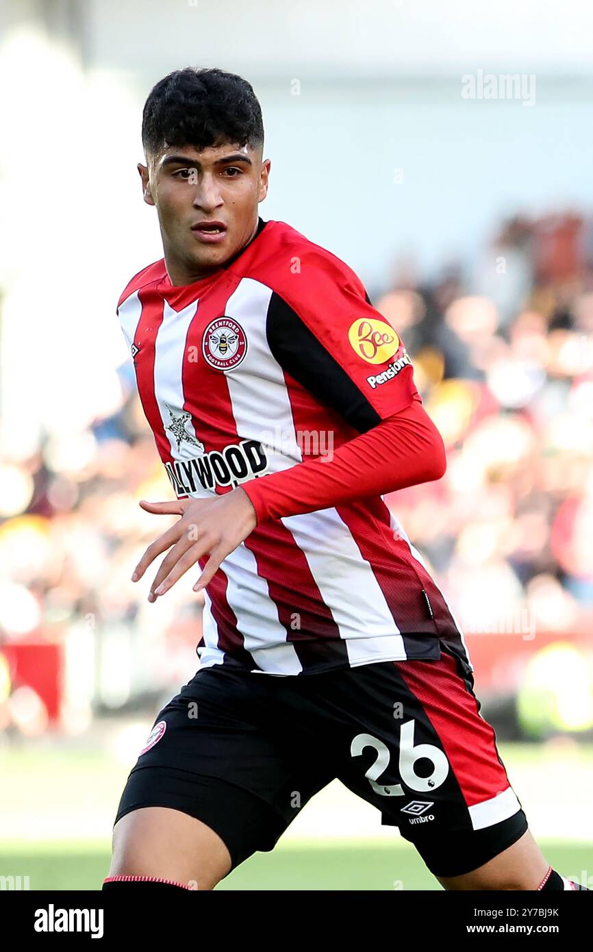 Brentford's Yunus Emre Konak during the Premier League match at the Gtech Community Stadium ...