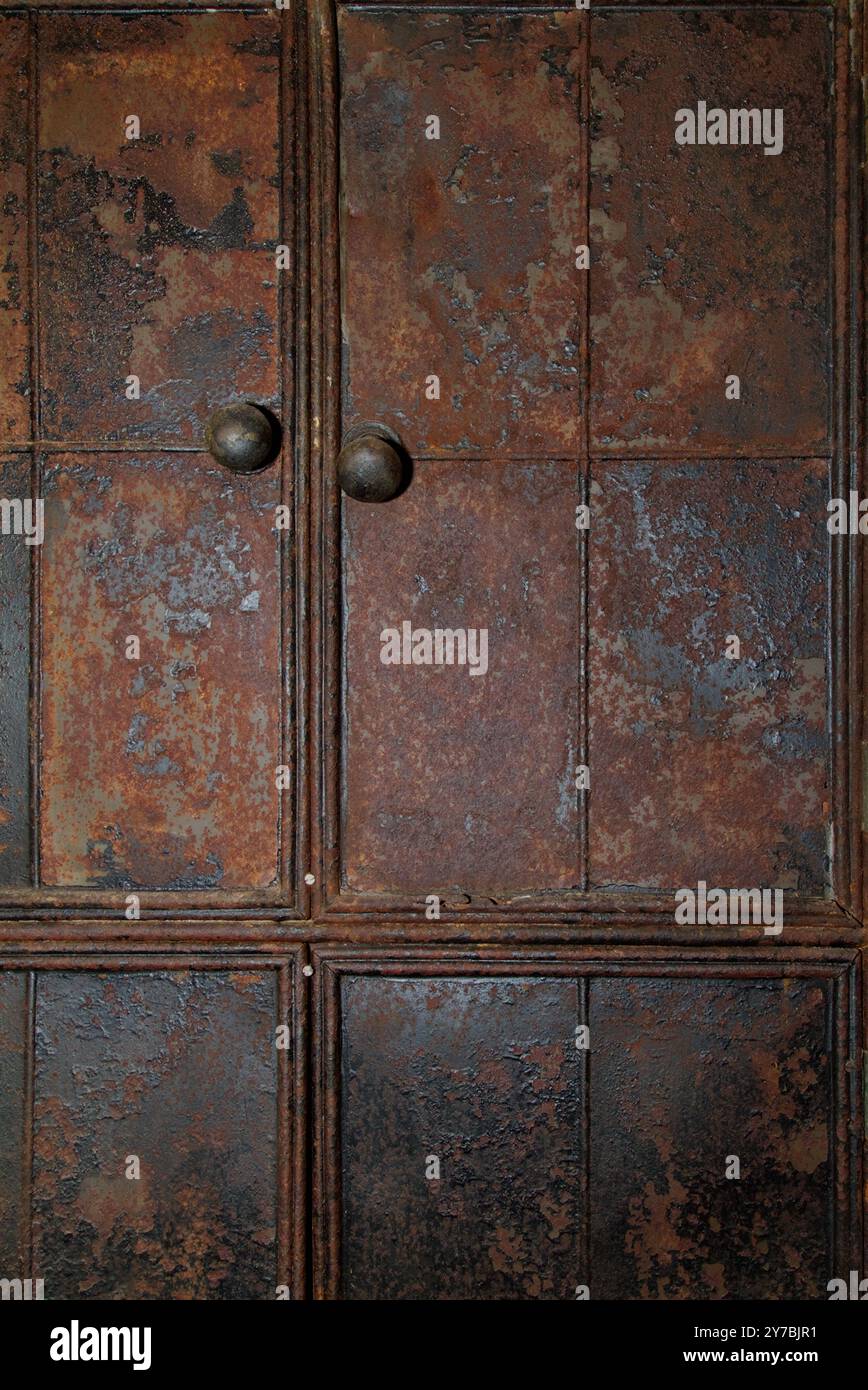 Old, Worn,Weathered Rusty Cast Iron Doors Of A Kitchen Cupboard ...