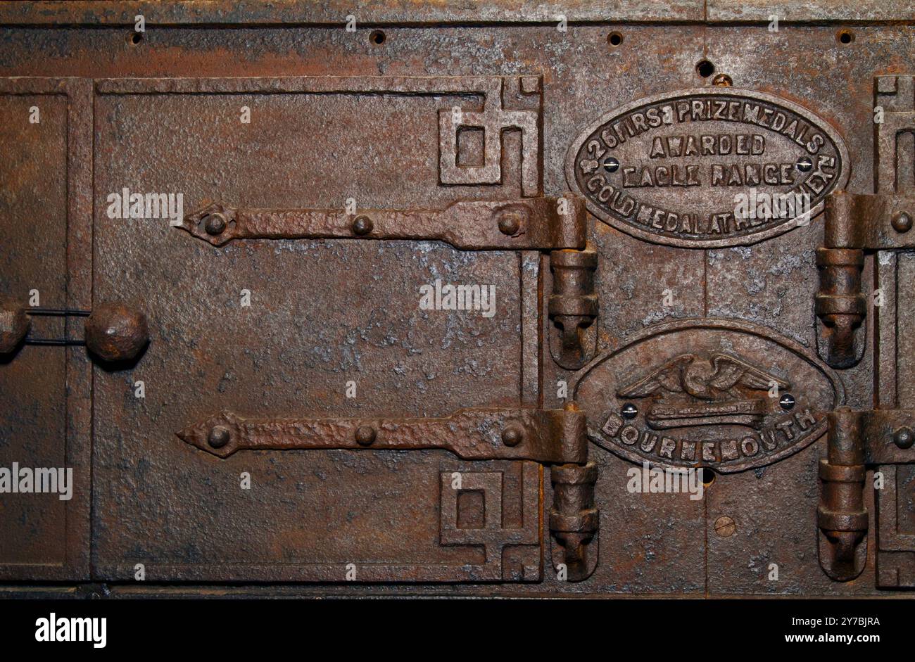 Rusted Oven Doors Of A Worn,Antique,Weathered Rusty Cast Iron Eagle ...