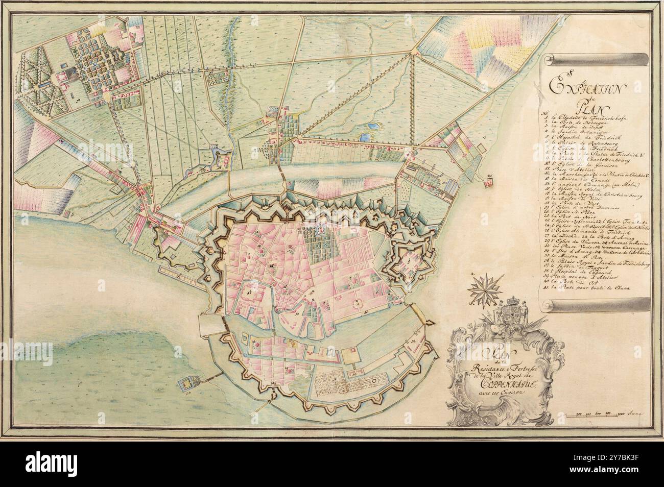 Vintage pictorial map of The Plan of the Fortress Residence of the ...
