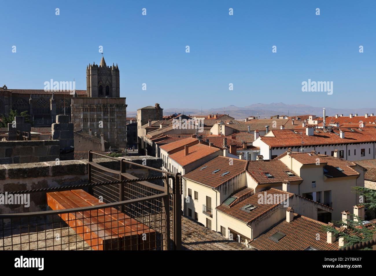 Views of Avila city from the majestic walls of Avila city, Spain Stock ...