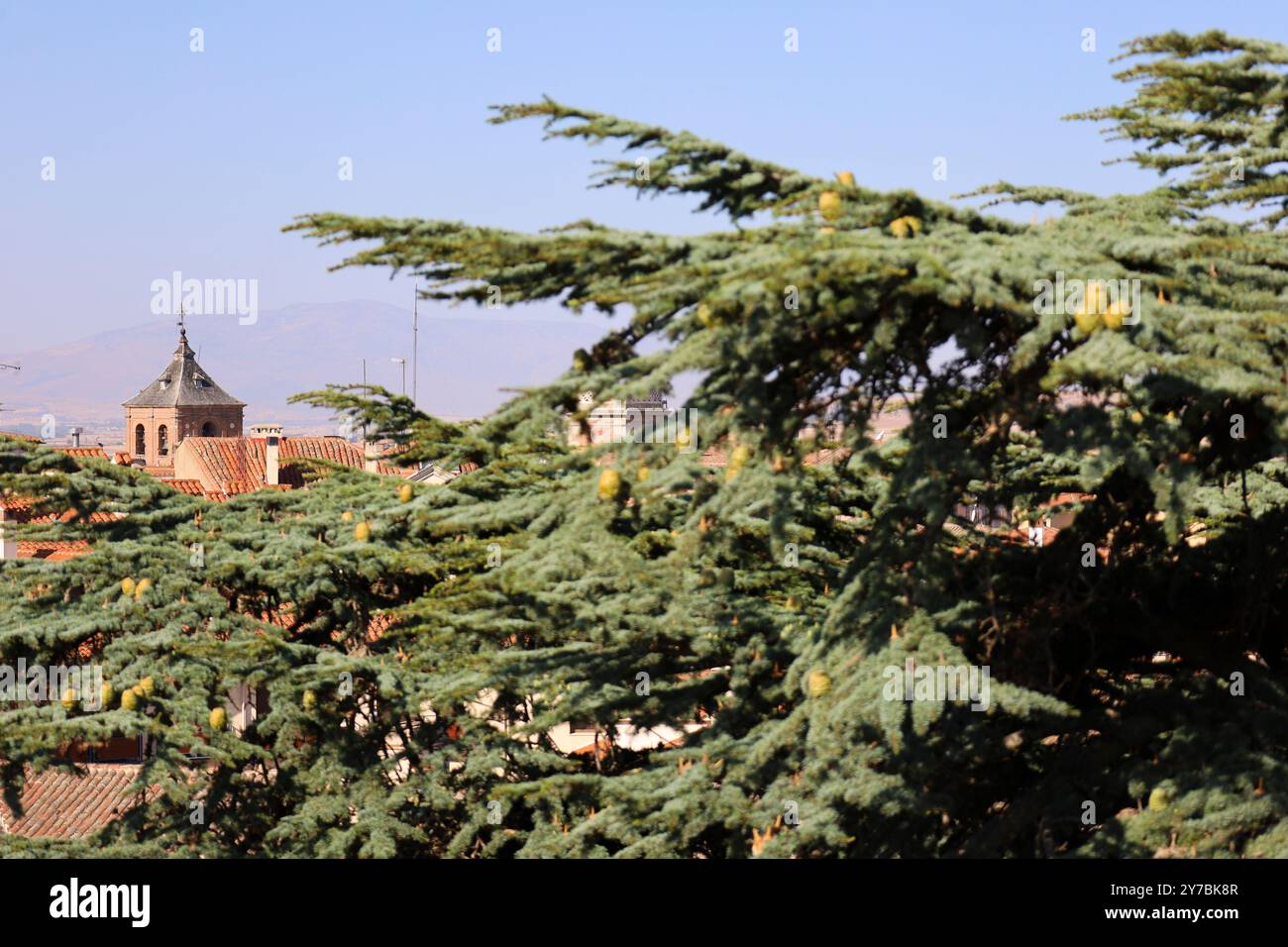 Views of Avila city from the majestic walls of Avila city, Spain Stock ...