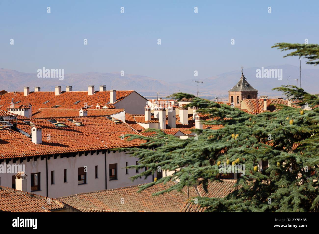 Views of Avila city from the majestic walls of Avila city, Spain Stock ...