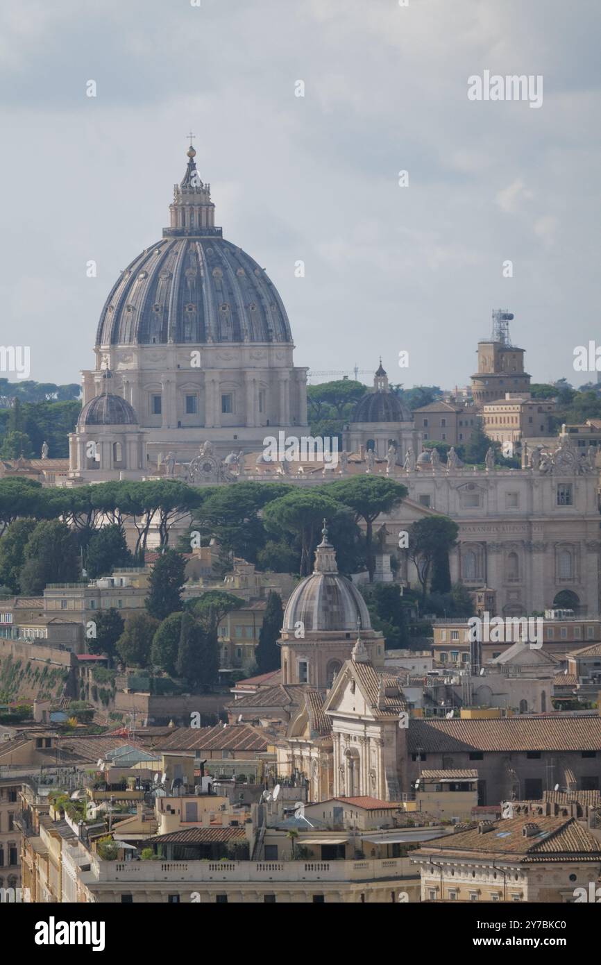 The great dome of St. Peter’s Basilica towering over Vatican City and ...