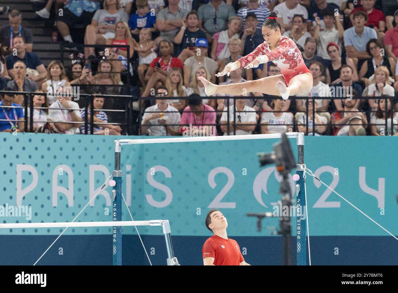 Paris, France. 30th July, 2024. Aurelie Tran of Canada performs on the ...