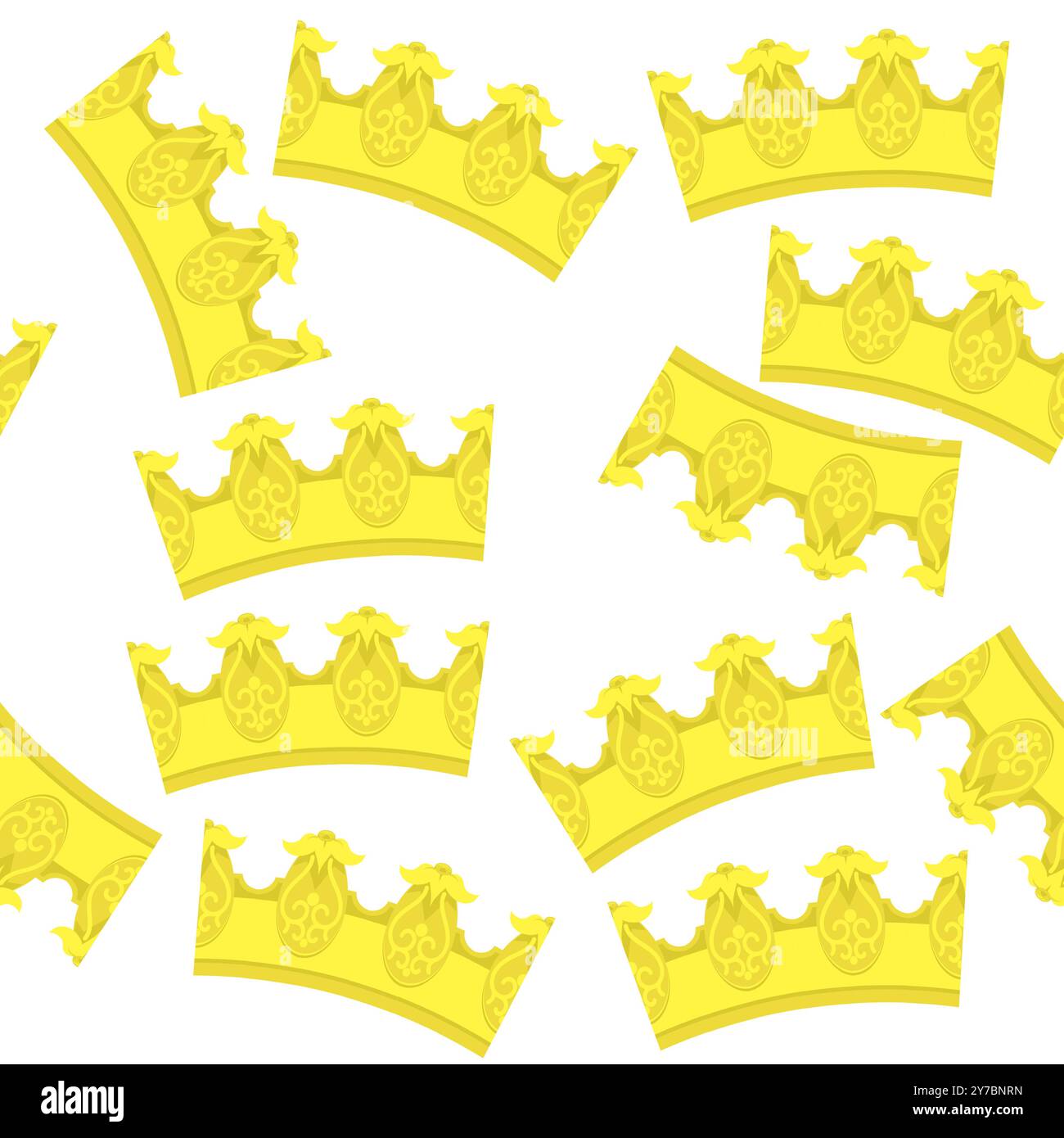 Vector gold crown icon seamless pattern. Simple crowning, queen or king ...