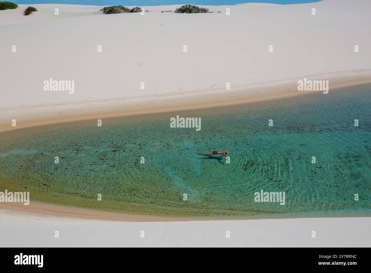 Lagoons in the desert of Lencois Maranhenses National Park, Brazil ...