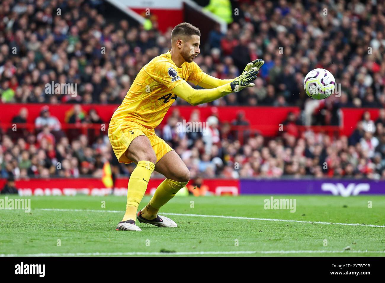 Guglielmo Vicario of Tottenham Hotspur makes a saveduring the Premier ...