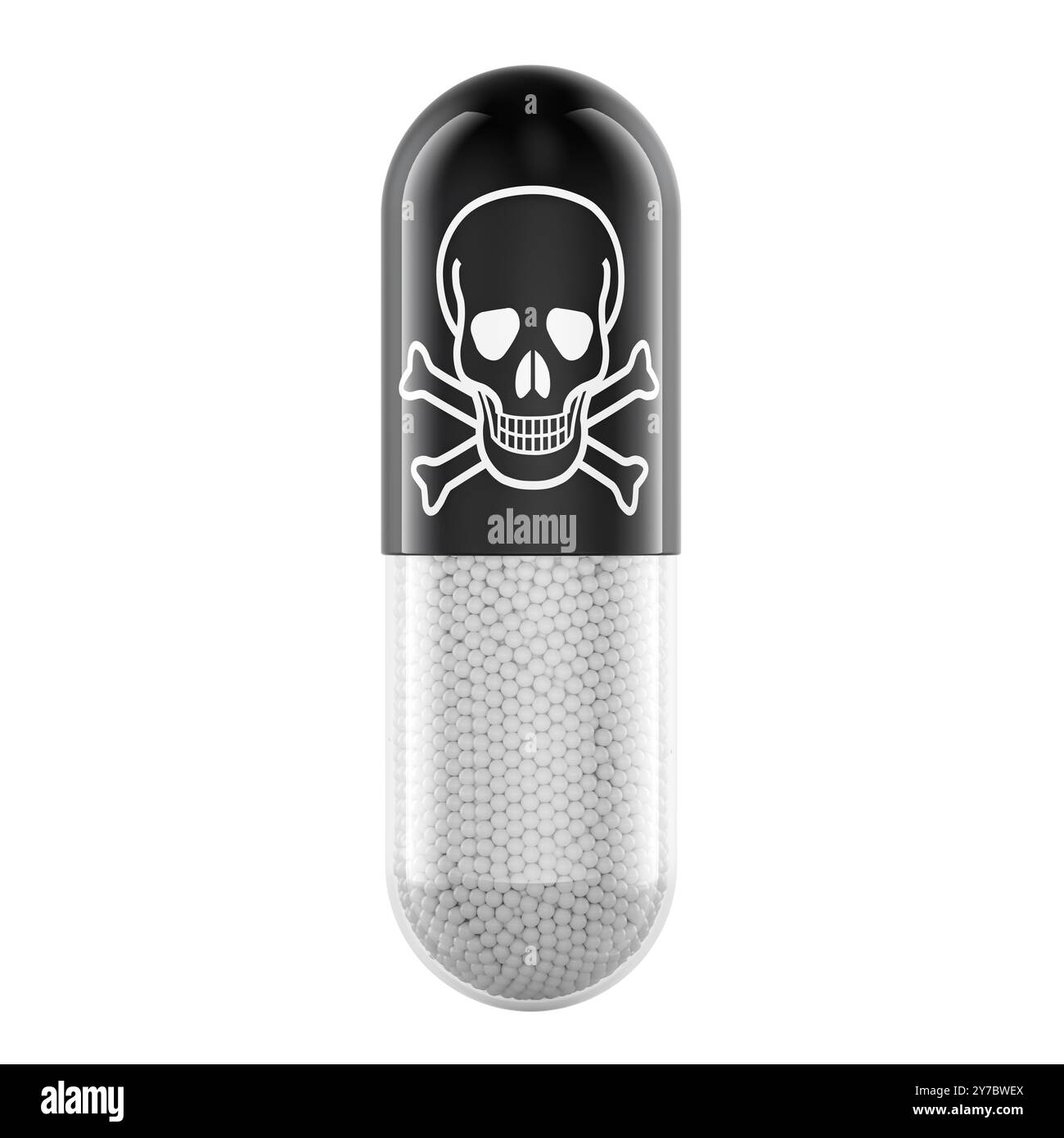 Poison capsule. Pill capsule with poison. 3D rendering isolated on ...