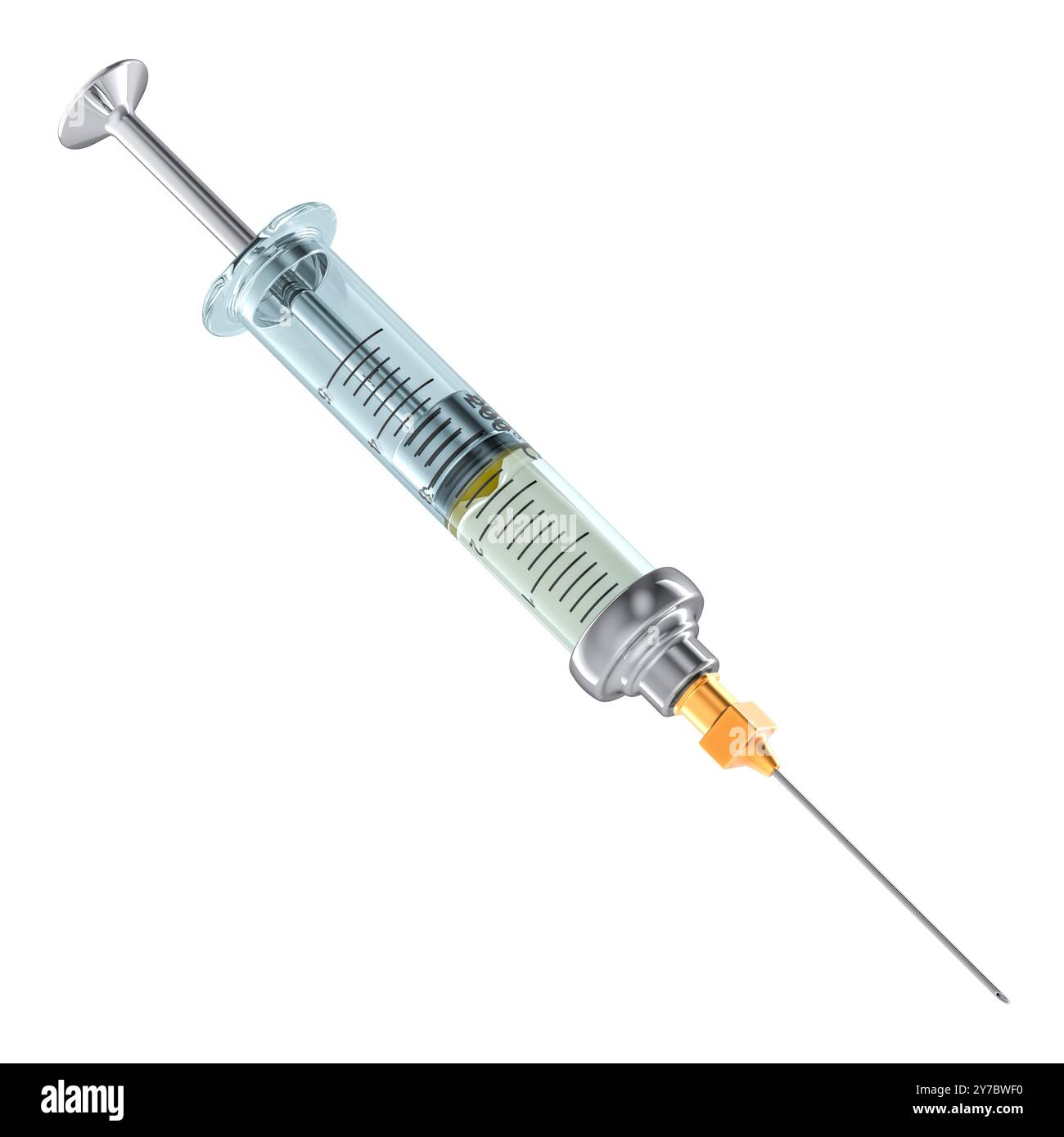 Metallic Syringe with drug, 3D rendering isolated on white background ...