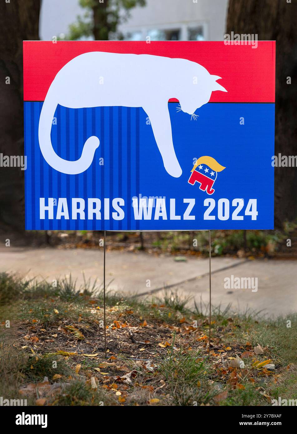 A 2024 US presidential election yard sign in support of democrats Vice ...