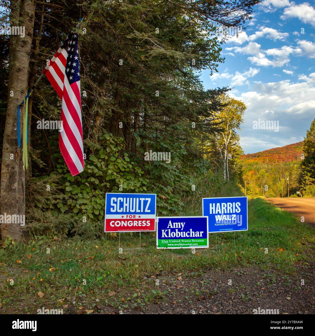 A 2024 US election signs for democrats Jen Schultz for Congress, Amy ...