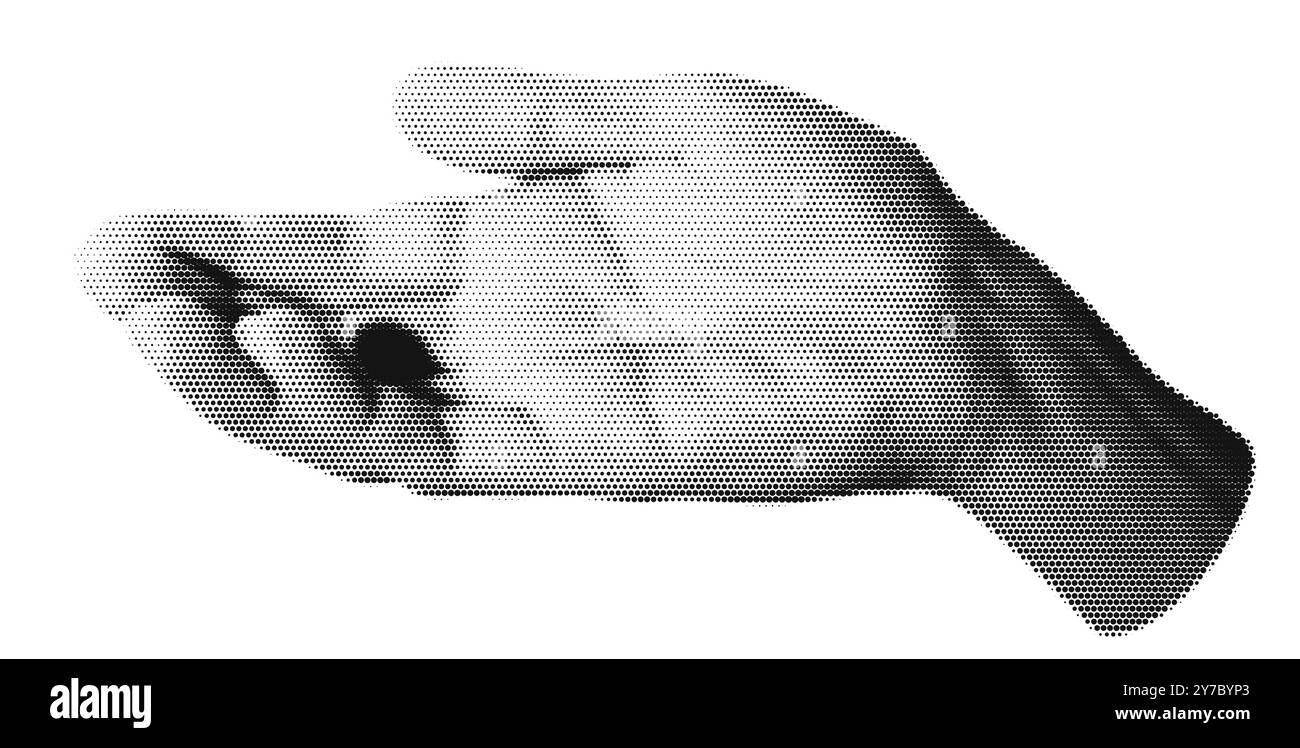Halftone image of hand. Pop art retro style illustration Stock Vector Image & Art - Alamy