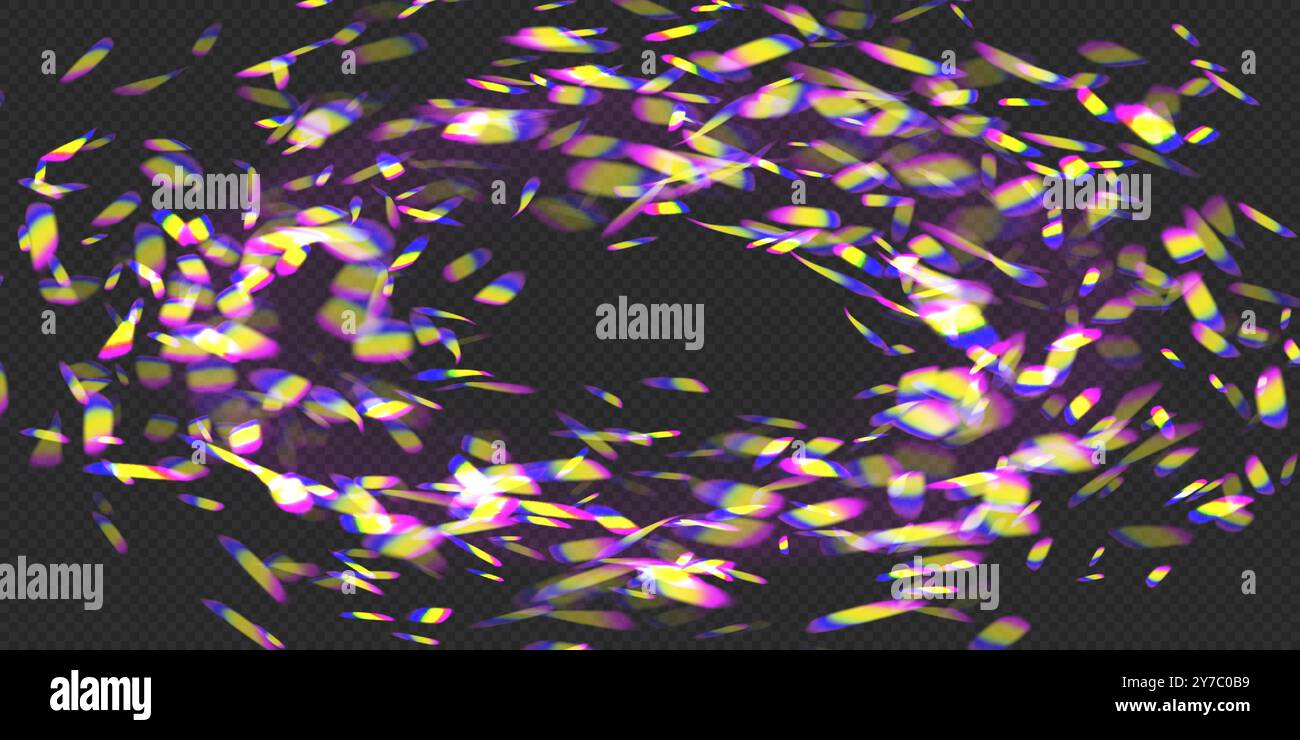 Rotating light flares on transparent bg. Sunlight prism dispersion and ...