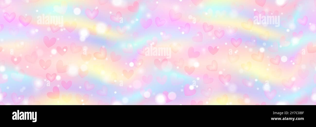 Fantastic sweet pink seamless pattern with hearts and bubbles. Candy ...