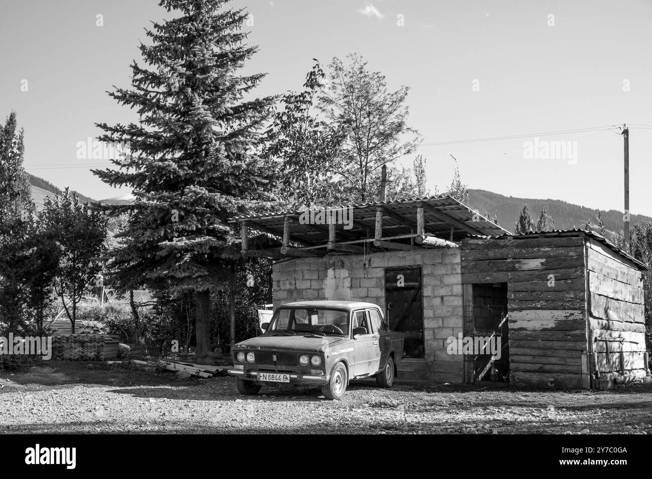 Kyrgyzstan, Chon-Kemin, the village Stock Photo - Alamy