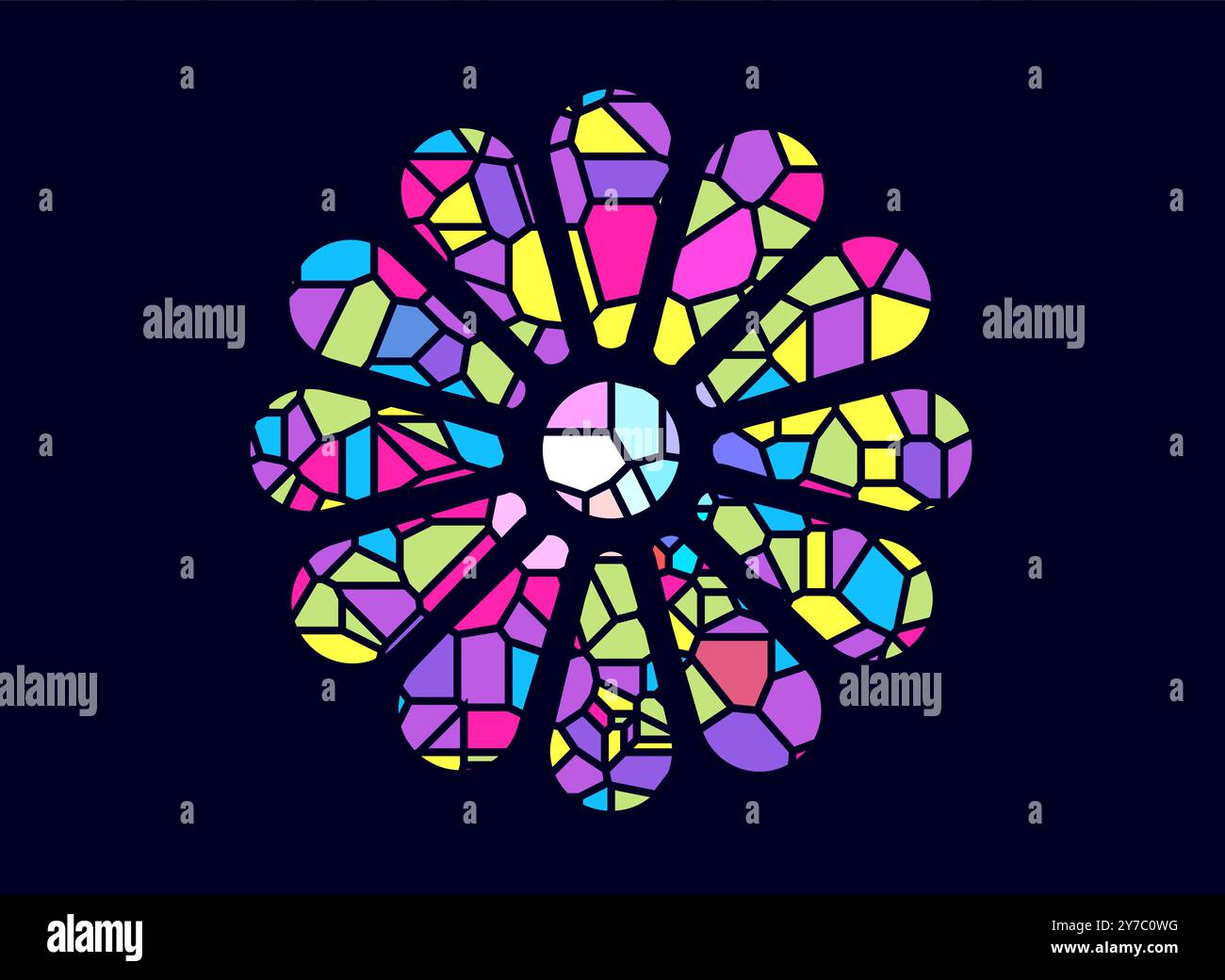 Stained glass rosette vector illustration Stock Vector Image & Art - Alamy