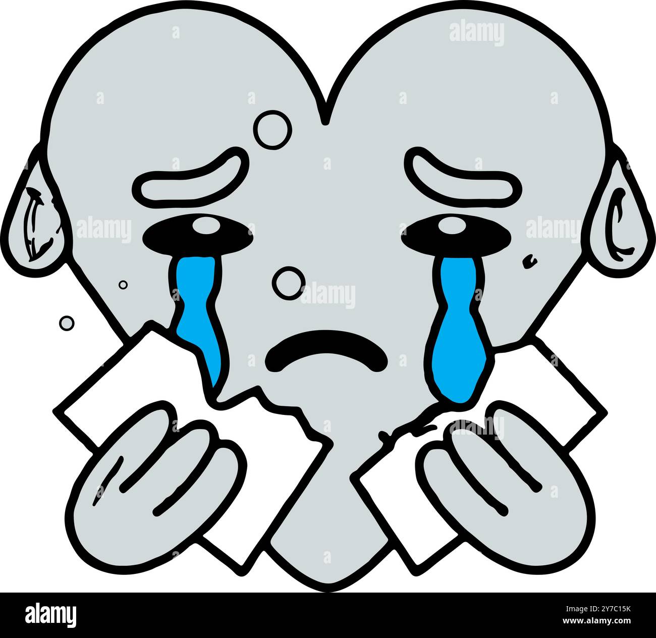 Crying cute robot holding a heart vector hi-res stock photography and ...