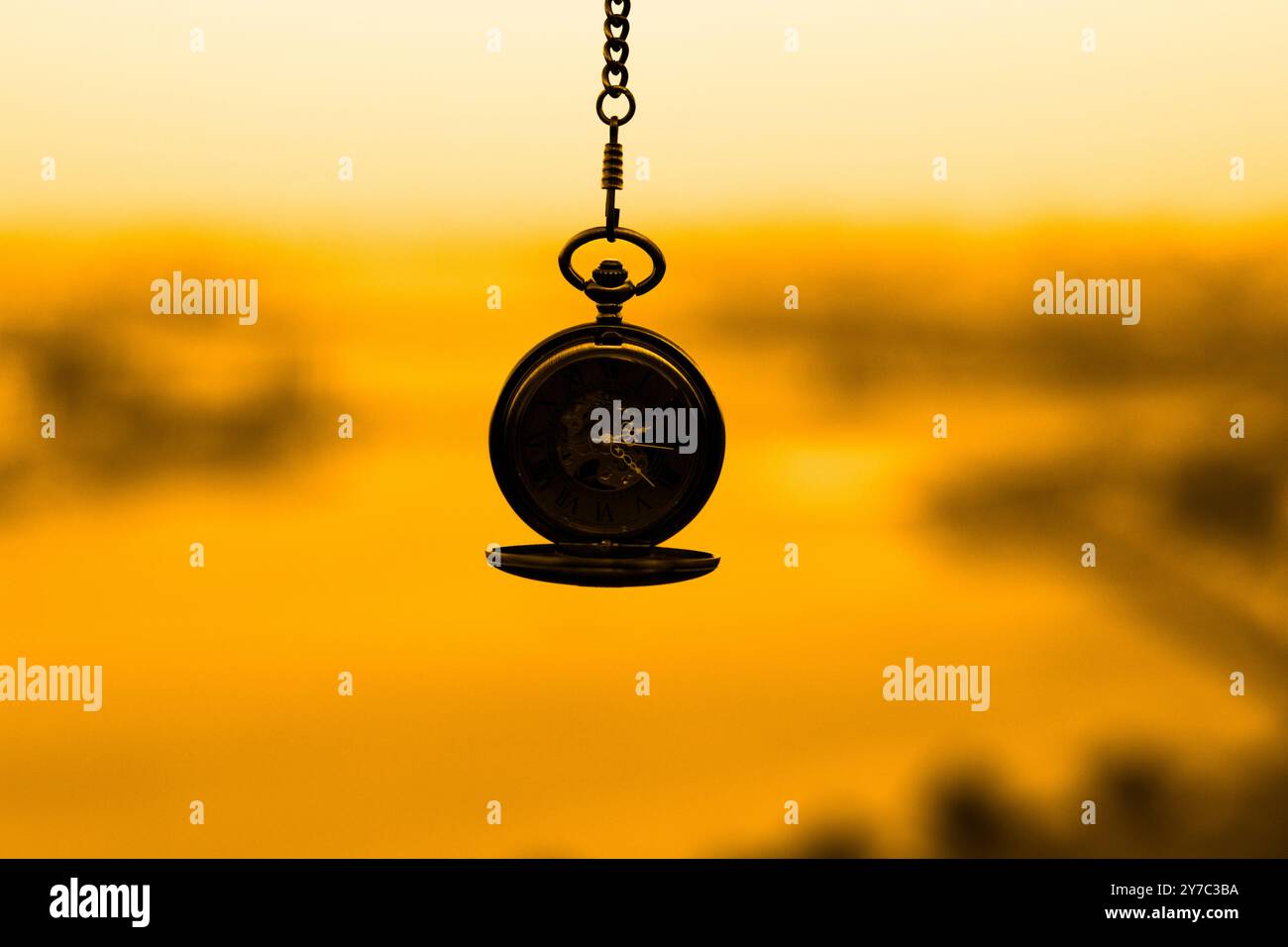 Golden hour timepiece vintage watch in sunset glow Stock Photo - Alamy