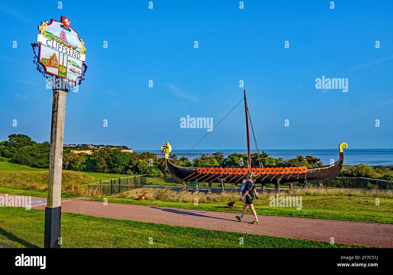 The Viking Ship 'Hugin', Pegwell Bay, Kent, England Stock Photo - Alamy