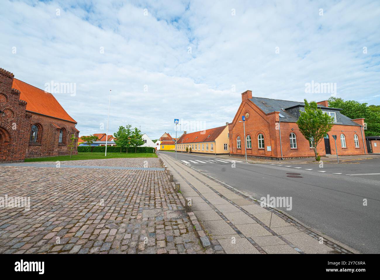 Buildings at the street of town of Rodby in Denmark Stock Photo - Alamy