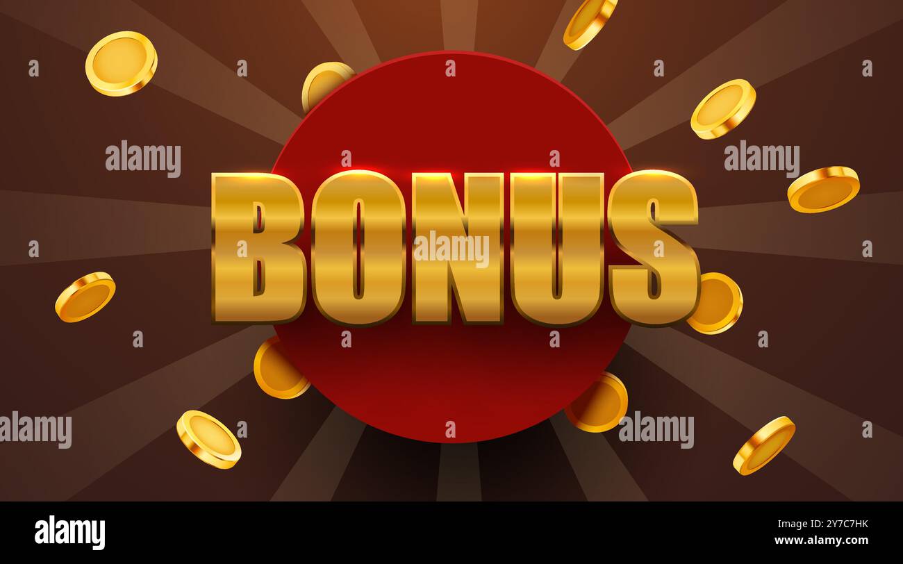 Bonus with falling golden coins. Cashback or prize concept. Vector ...