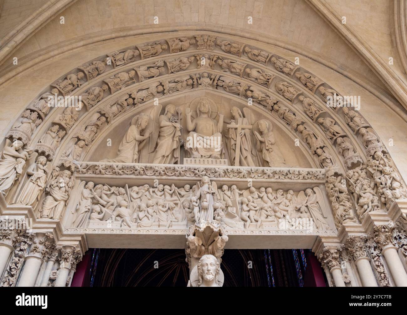Paris, France August 15 2024 architectural details of Sainte Chapelle ...
