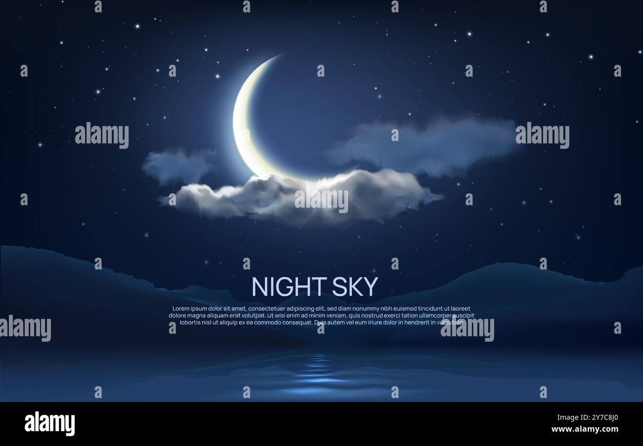 Moonlight lake shore night hi-res stock photography and images - Alamy