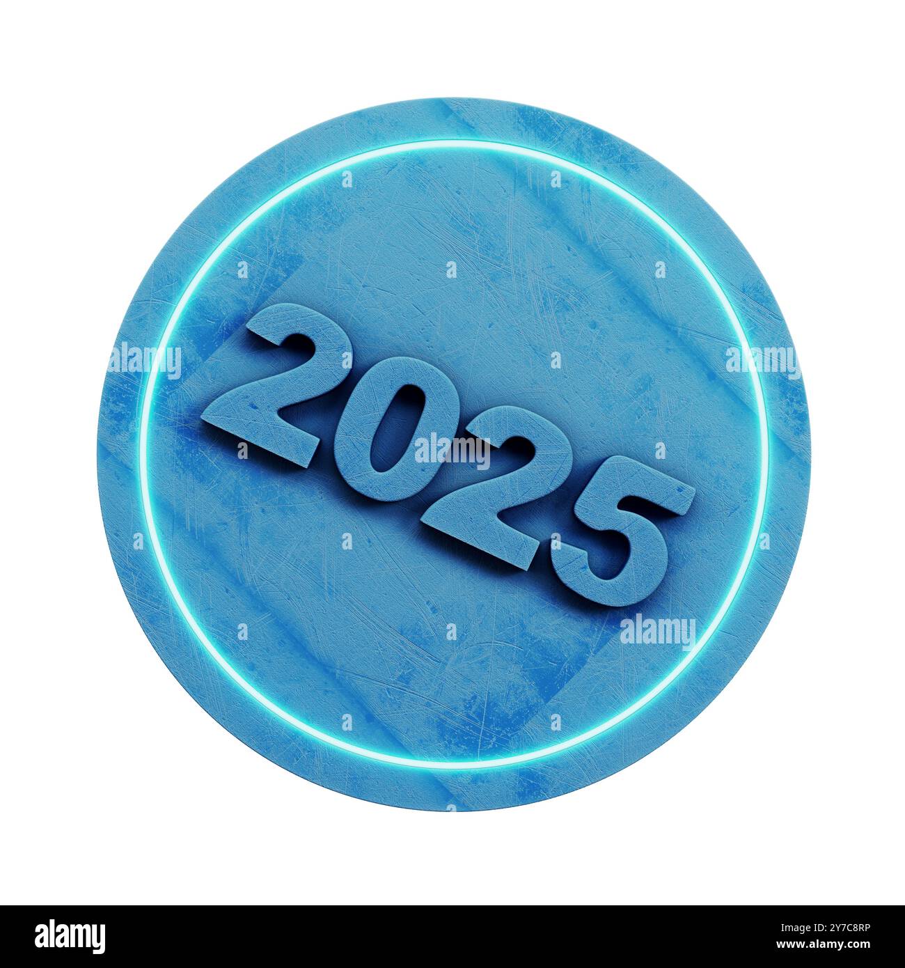 Futuristic 2025 new year design with neon glowing effect isolated on ...