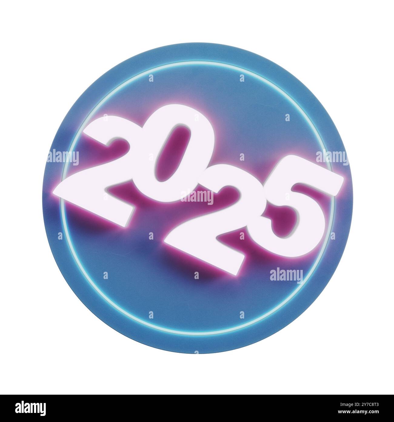 Futuristic 2025 new year design with neon glowing effect isolated on ...
