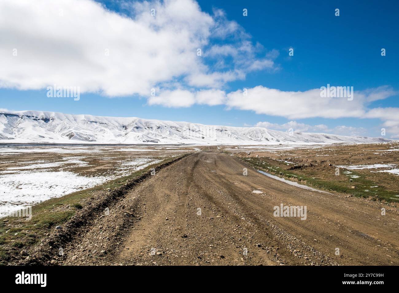 Kyrgyzstan, surroundings of Kel-Suu lake, the road Stock Photo - Alamy