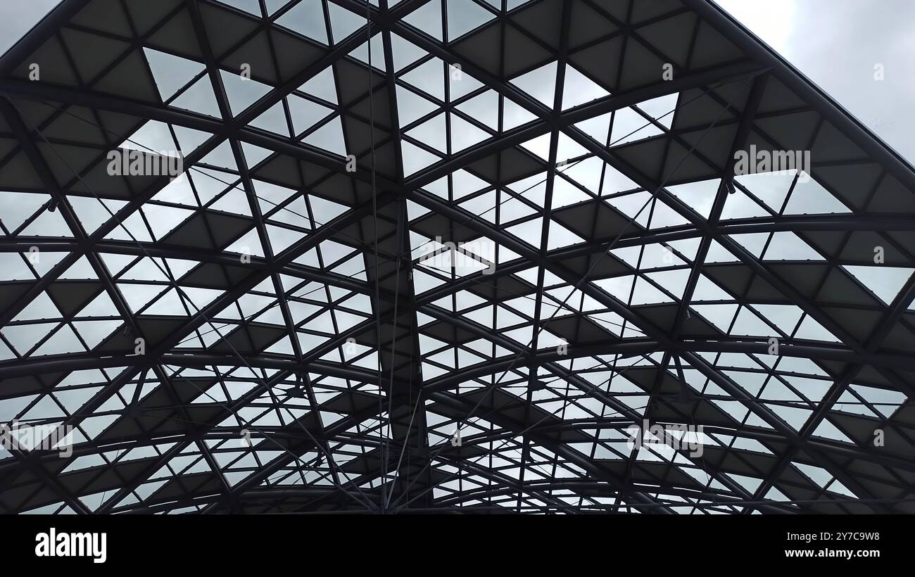 A striking architectural detail showcasing a modern glass and steel ...