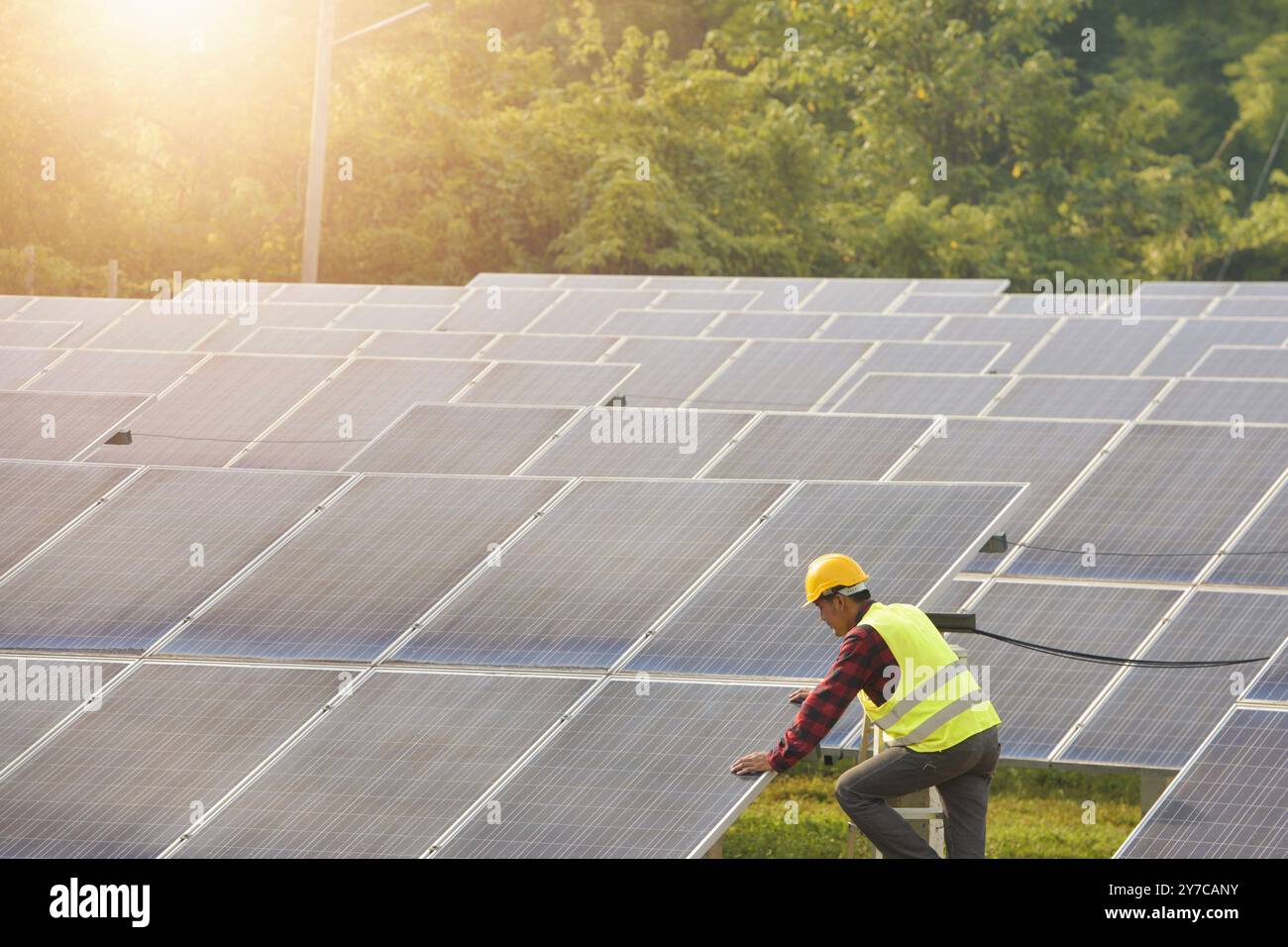 Male engineer installing solar panels hi-res stock photography and ...