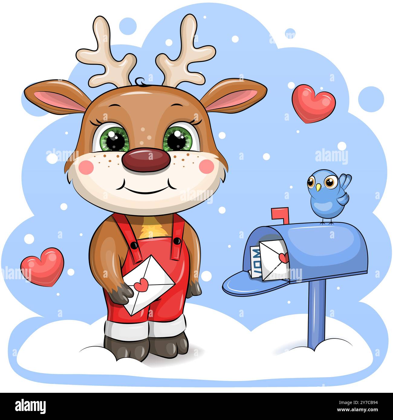 Deer in snow baby Stock Vector Images - Alamy