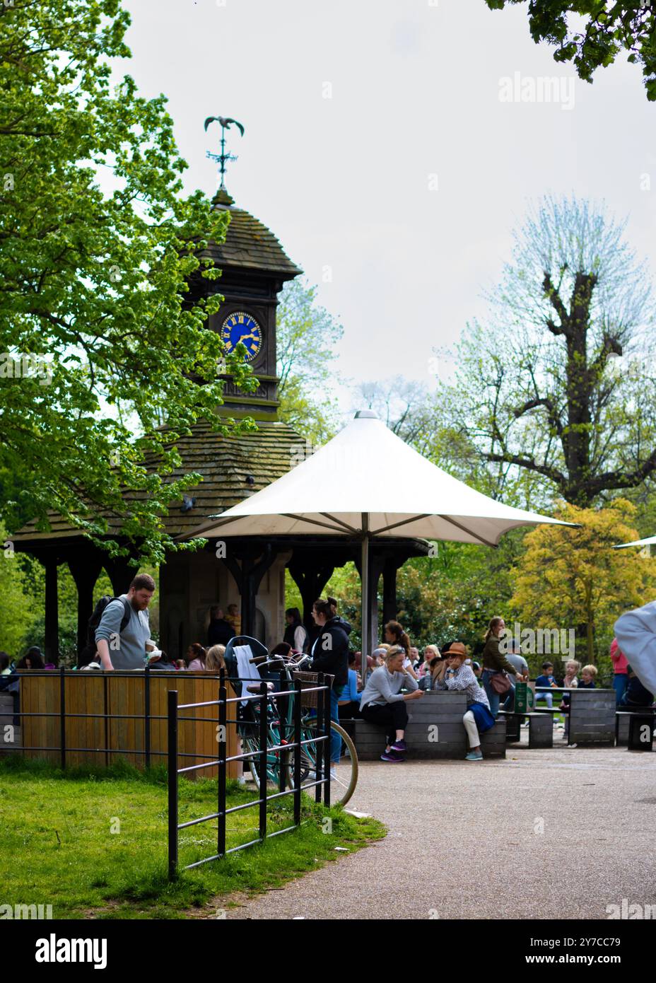 London, England, April 30 2023: Kensington Gardens break in the shade ...
