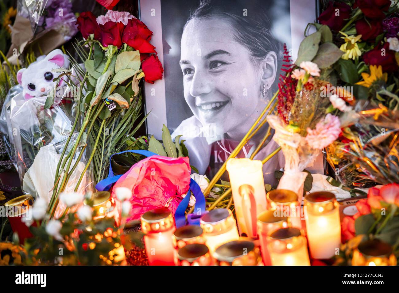 The makeshift memorial for Muriel Furrer, the 18-year-old Swiss cyclist ...