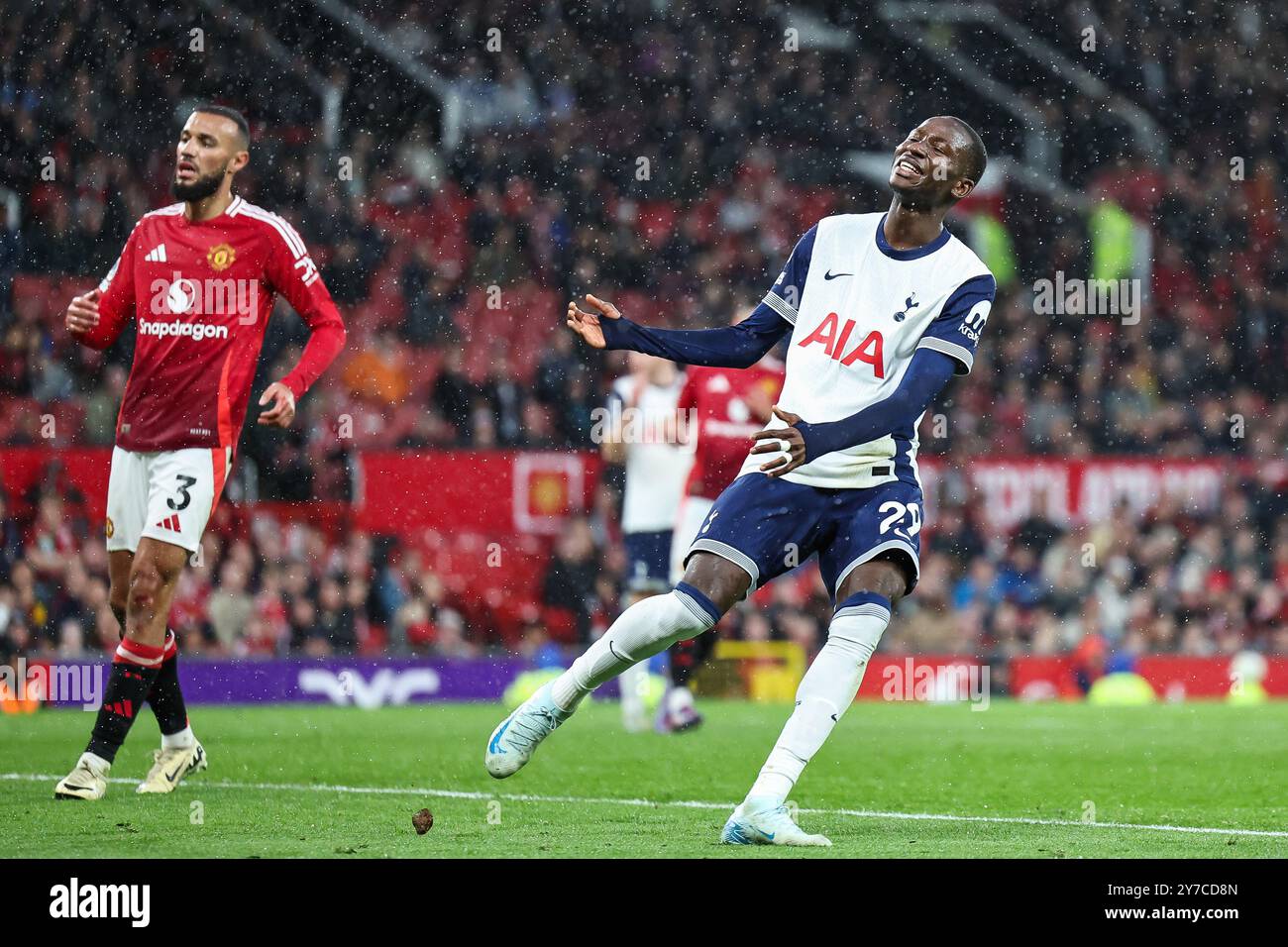 Pape Matar Sarr of Tottenham Hotspur reacts after missing a chance on ...