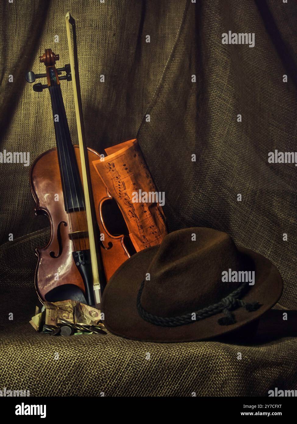 Still life with a hat Stock Photo - Alamy
