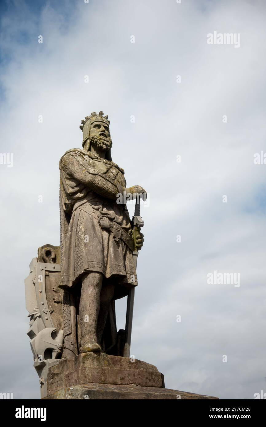Stirling, United Kingdom - 10 August 2024: Robert the Bruce statue from ...