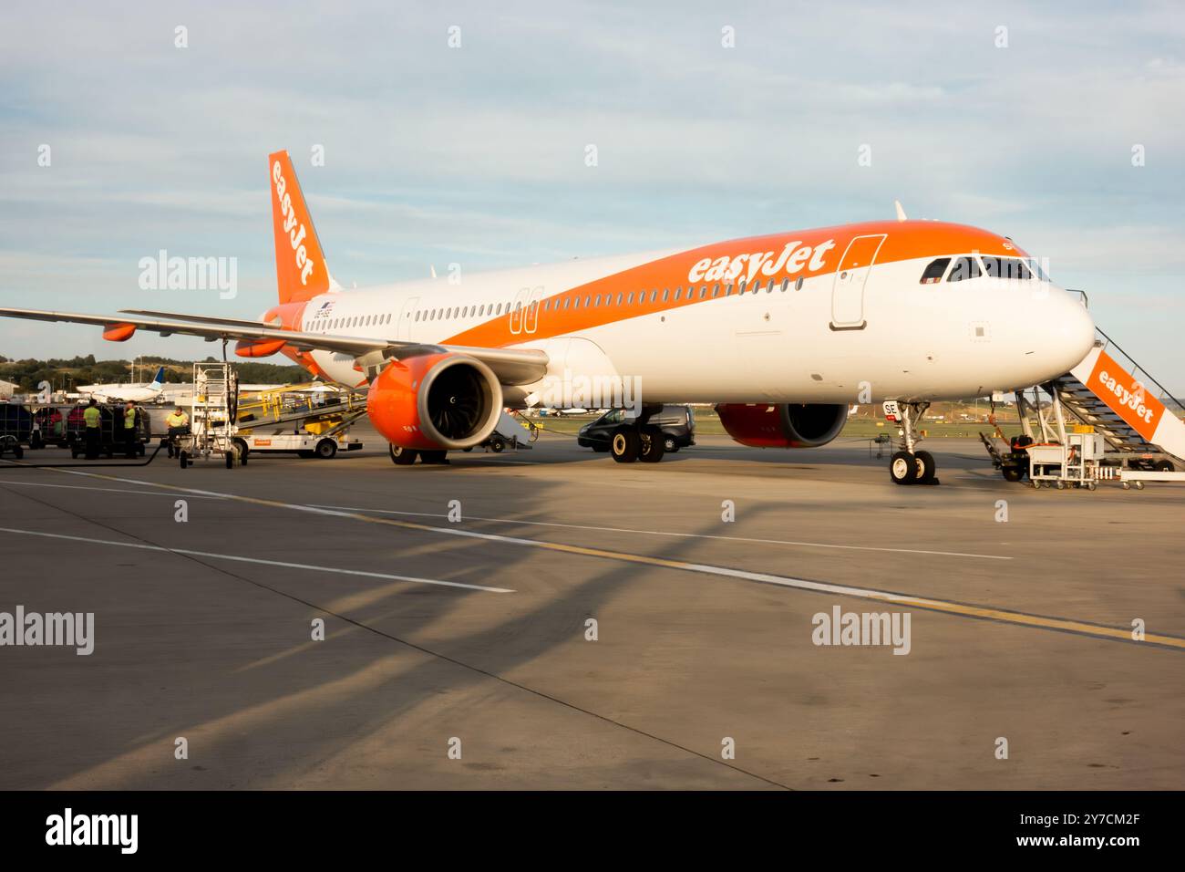 Edinburgh, Scotland - 12 August 2024: easyJet Airbus airplane on ...