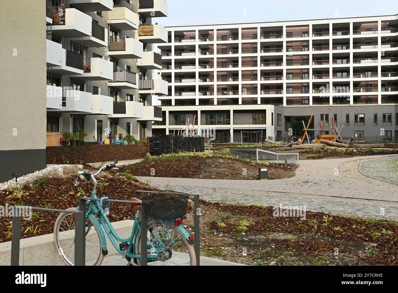 Munich, Deutschland. 29th Sep, 2024. Housing construction in Munich ...