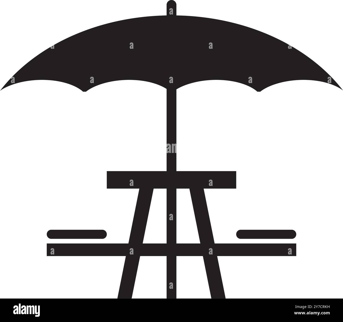 umbrella with picnic table icon vector illustration logo design Stock ...