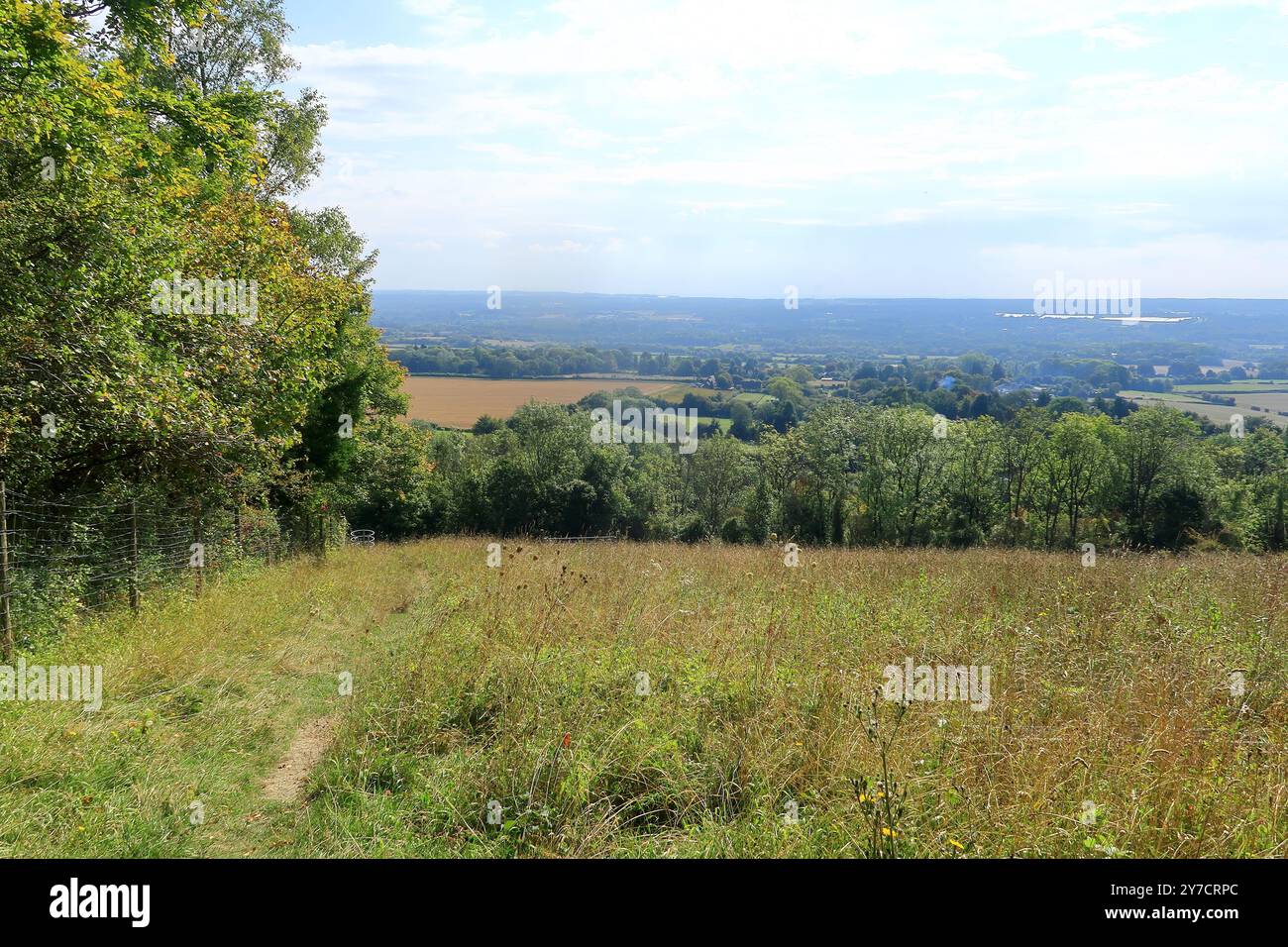 A scenic landscape view of Trottiscliffe and the Kent countryside Stock ...