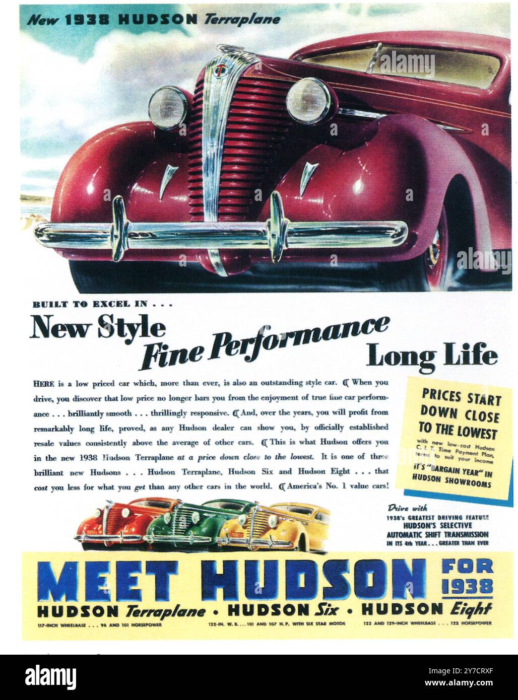 1938 Hudson Terraplane Car Ad Stock Photo - Alamy
