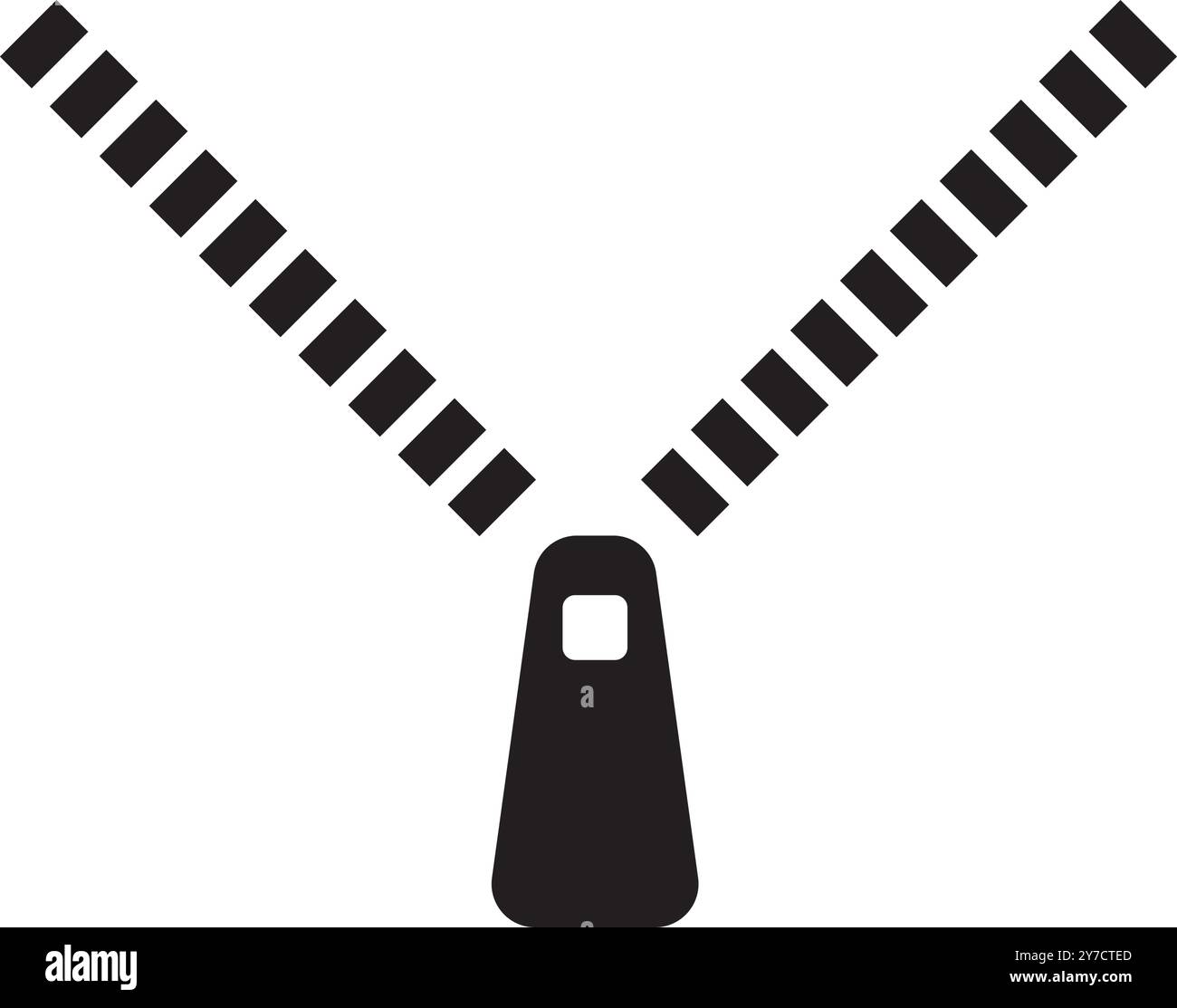 Zipper icon set flat Black and White Stock Photos & Images - Alamy